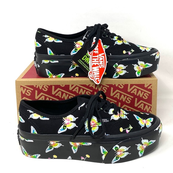 Vans | Shoes | Vans Authentic Stackform Platform Low Top Black Canvas ...